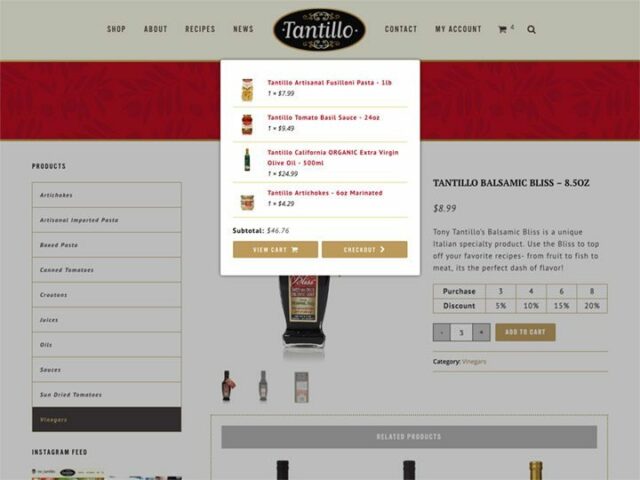 Portfolio: Tantillo Foods | Razorfrog Web Design