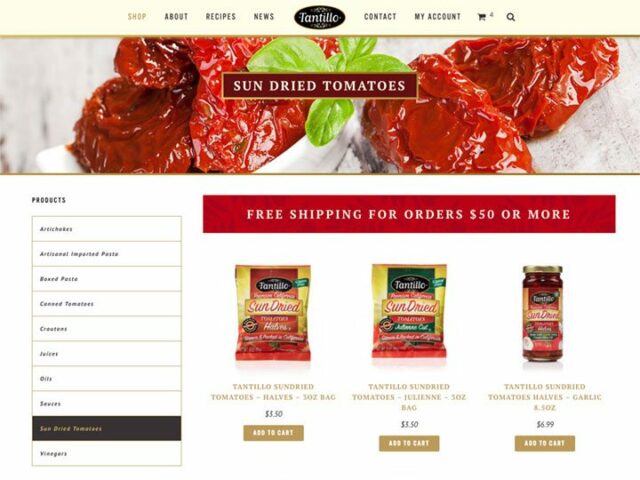 Portfolio: Tantillo Foods | Razorfrog Web Design