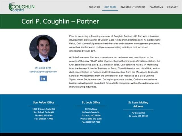 Portfolio: Coughlin Capital | Razorfrog Web Design