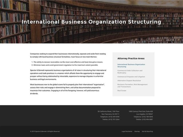 Portfolio: Spector & Bennett | Razorfrog Web Design