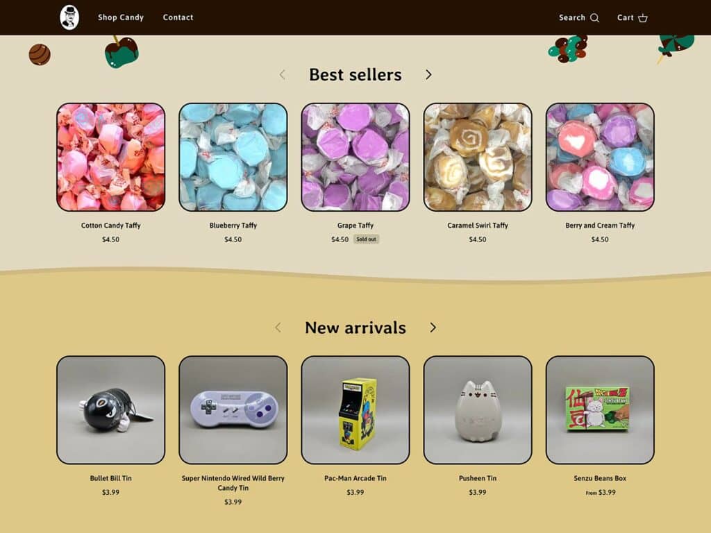 Portfolio: The Candy Baron | Razorfrog Web Design