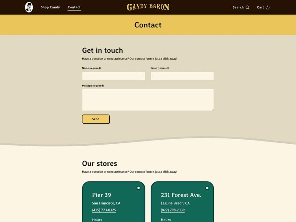 Portfolio: The Candy Baron | Razorfrog Web Design